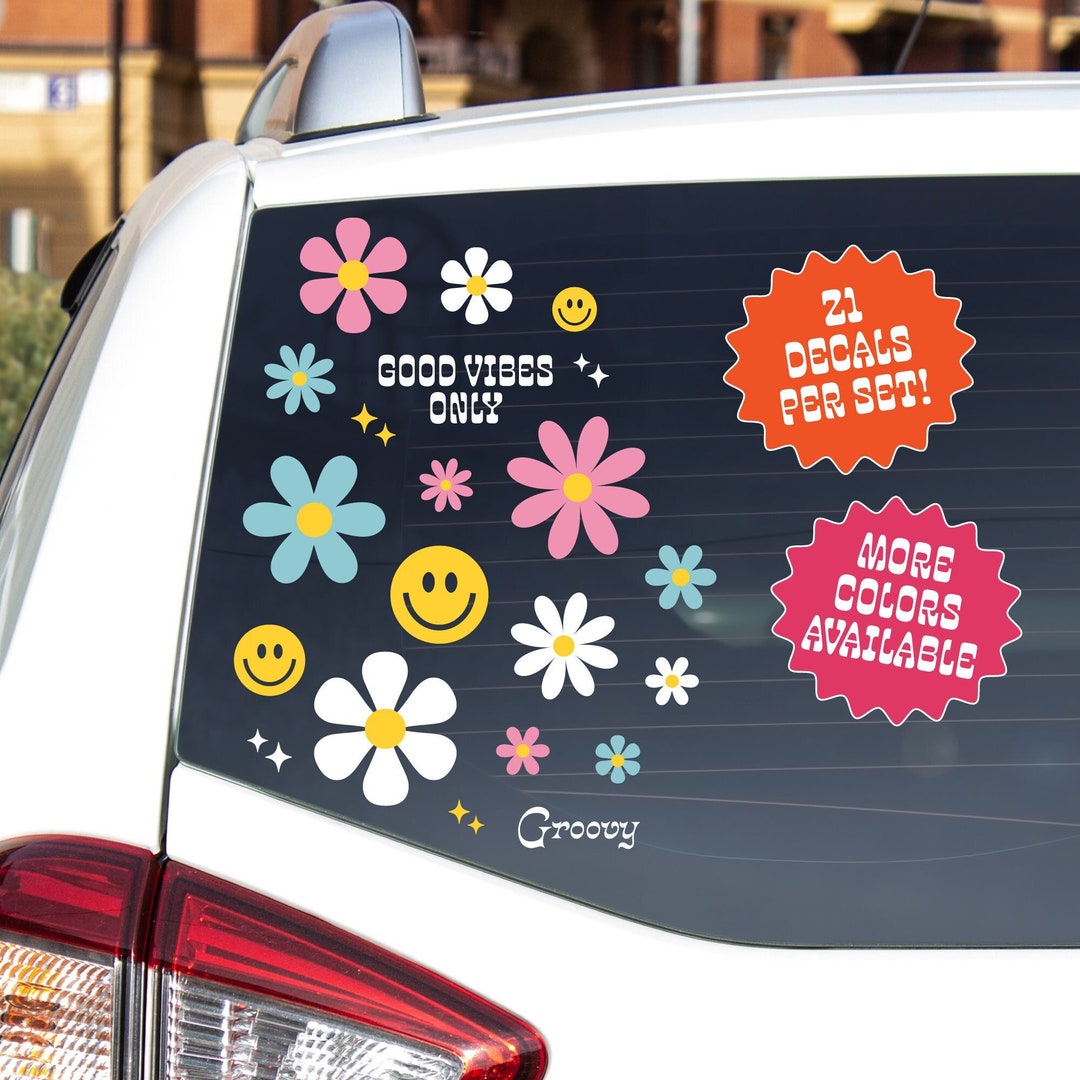 Groovy Daisy Decal Set of 21 | Daisy Decal | Daisy Car Decal | Daisy ...