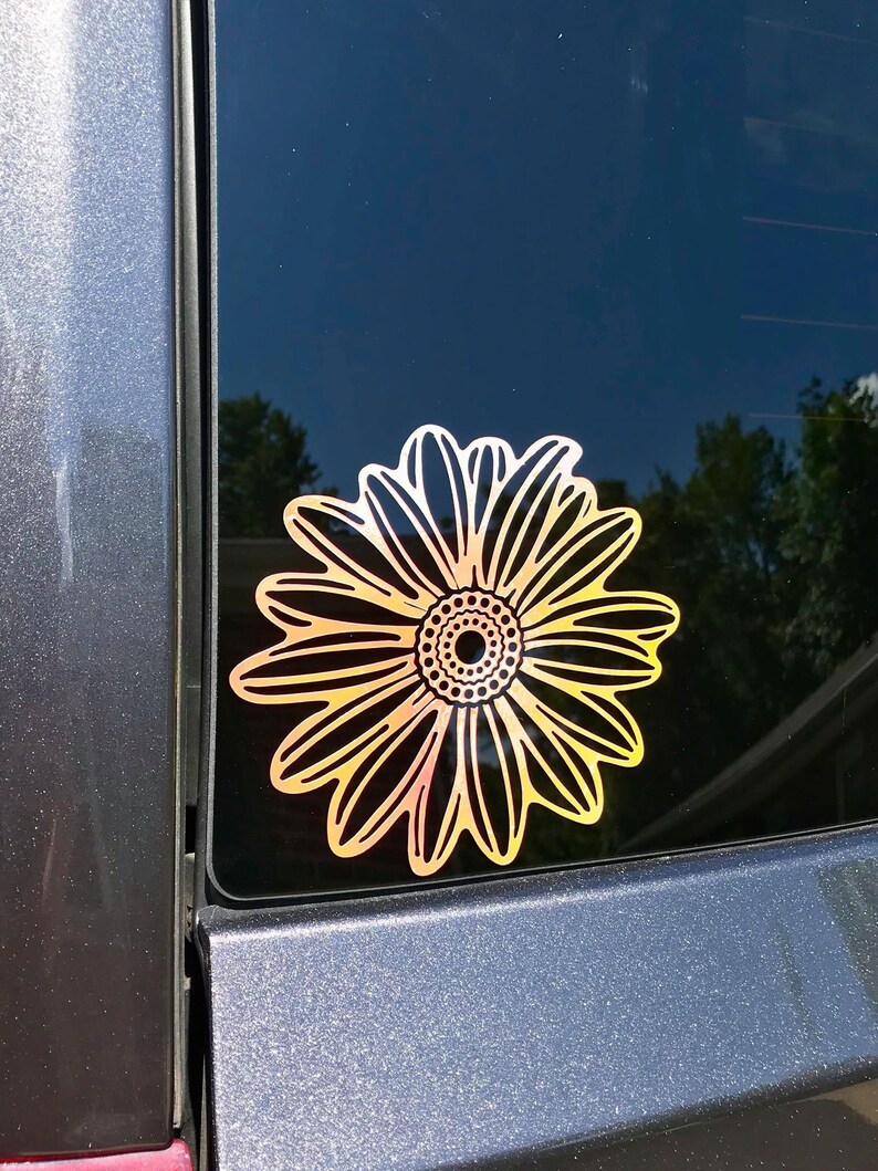 Holographic Daisy Vinyl Decal | Daisy Decal | Daisy Vinyl Decal | Daisy ...