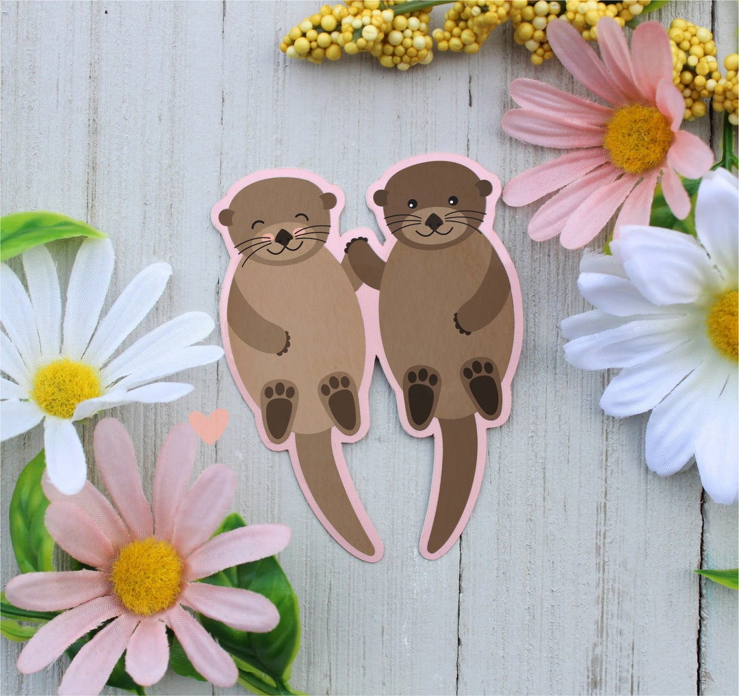 Otter Sticker | Otters Sticker | Otter Decal | Sea Otter Sticker | Sea ...