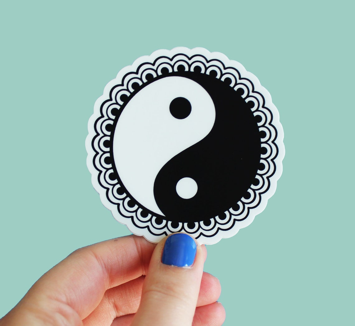 Yin Yang Sticker Yin Yang Decal Zen Sticker Yoga Sticker | Etsy