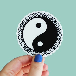 Yin Yang Sticker | Yin Yang Decal | Zen Sticker | Yoga Sticker | Hippie ...