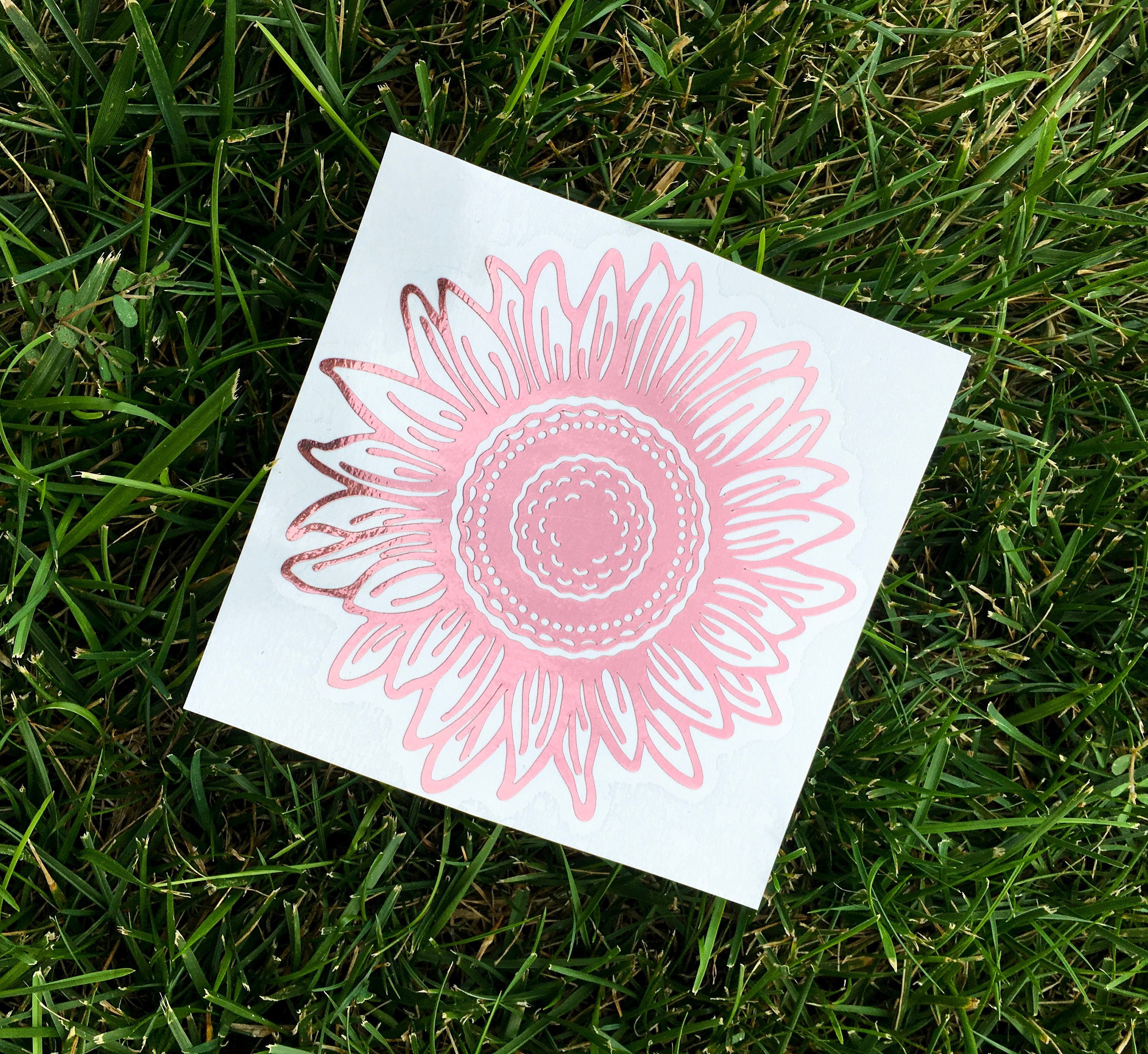 Rose Gold Sunflower Vinyl Decal Sunflower Decal Sunflower | Etsy