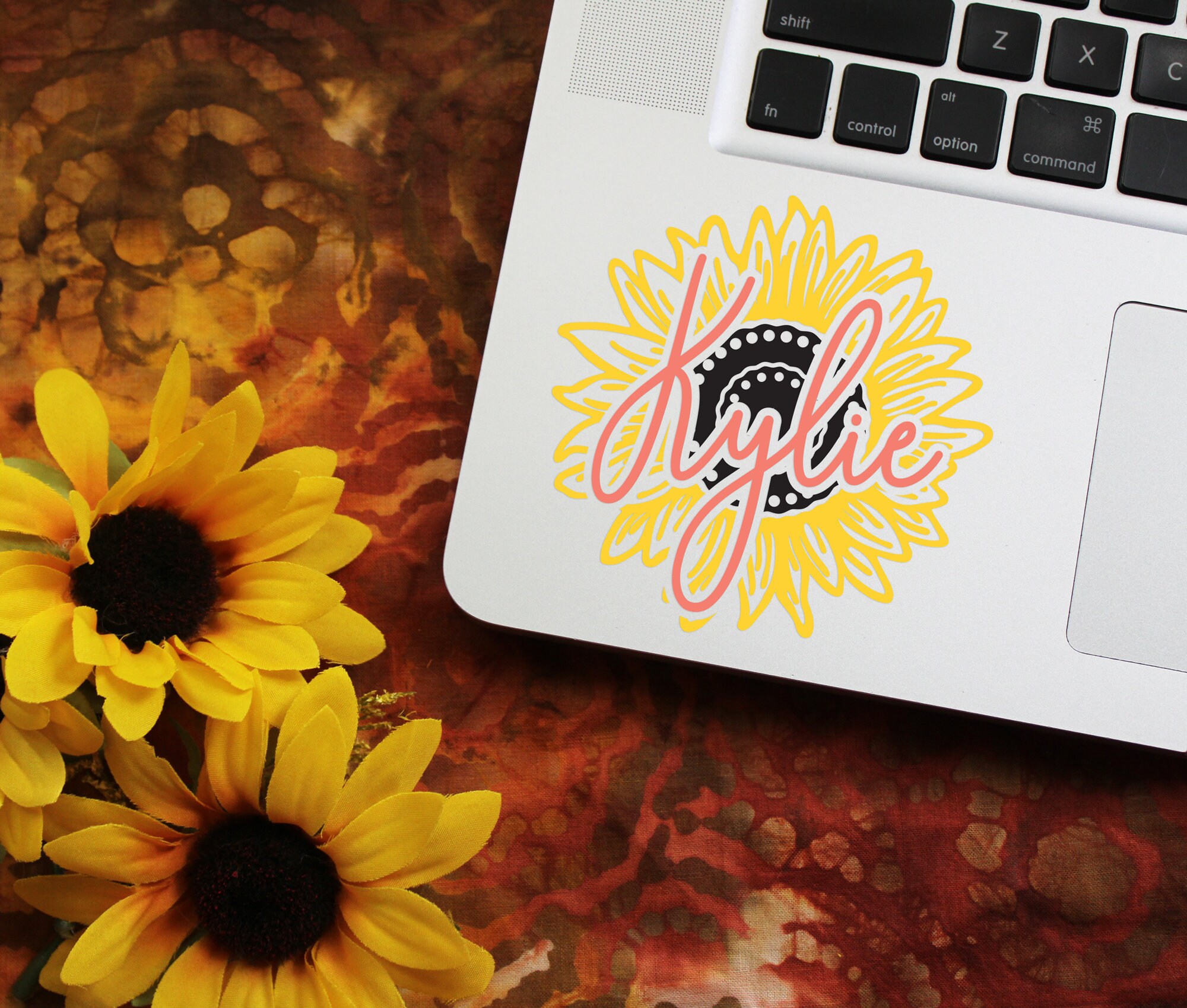 Sunflower Name Vinyl Decal Sunflower Decal Sunflower | Etsy