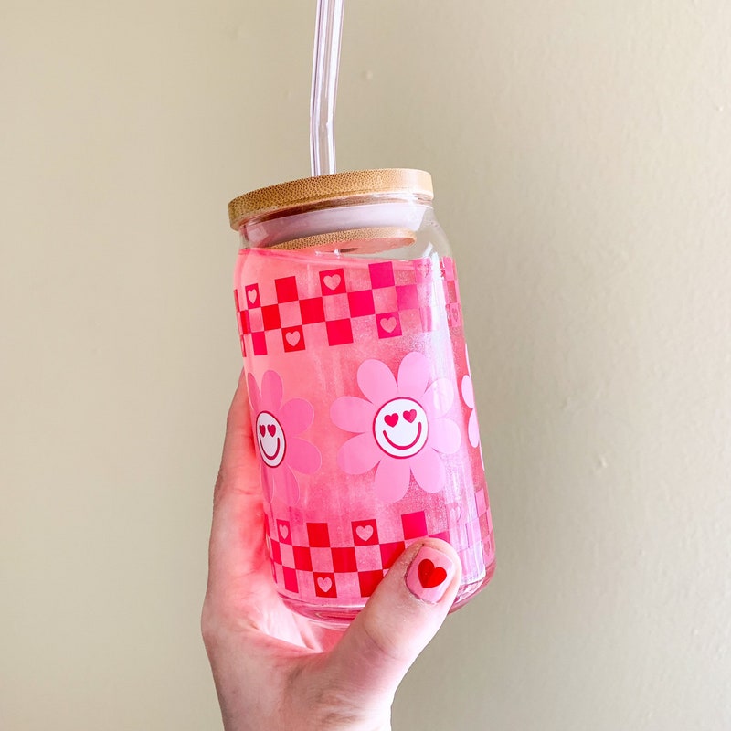 Pink Glass Cup - Etsy