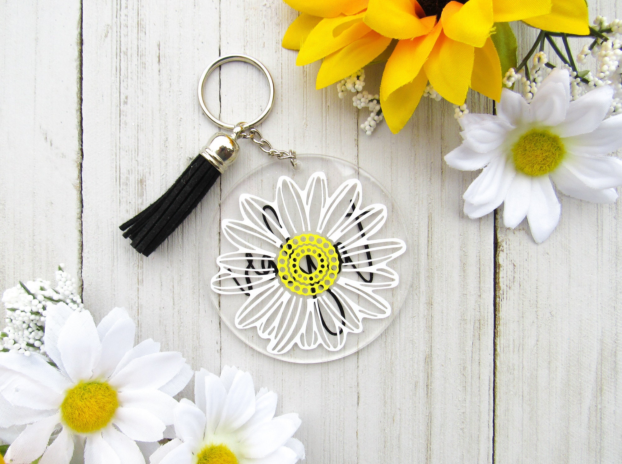 Daisy Keychain Daisy Name Keychain Daisy Gift Coworker | Etsy