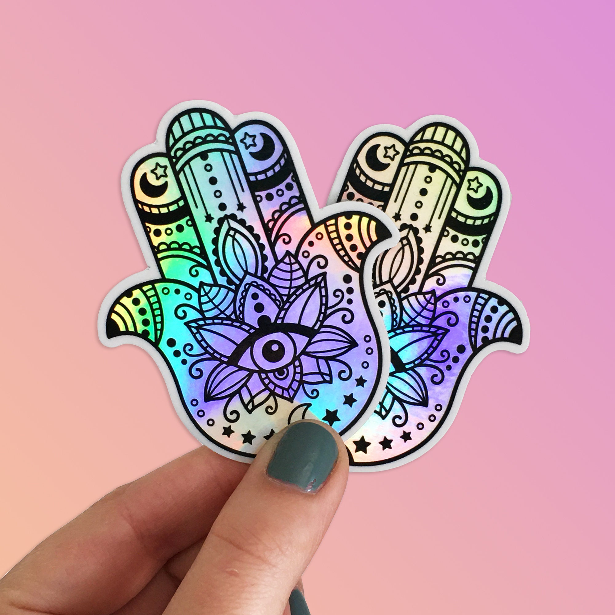 Holographic Hamsa Sticker Hamsa Sticker Hamsa Decal - Etsy