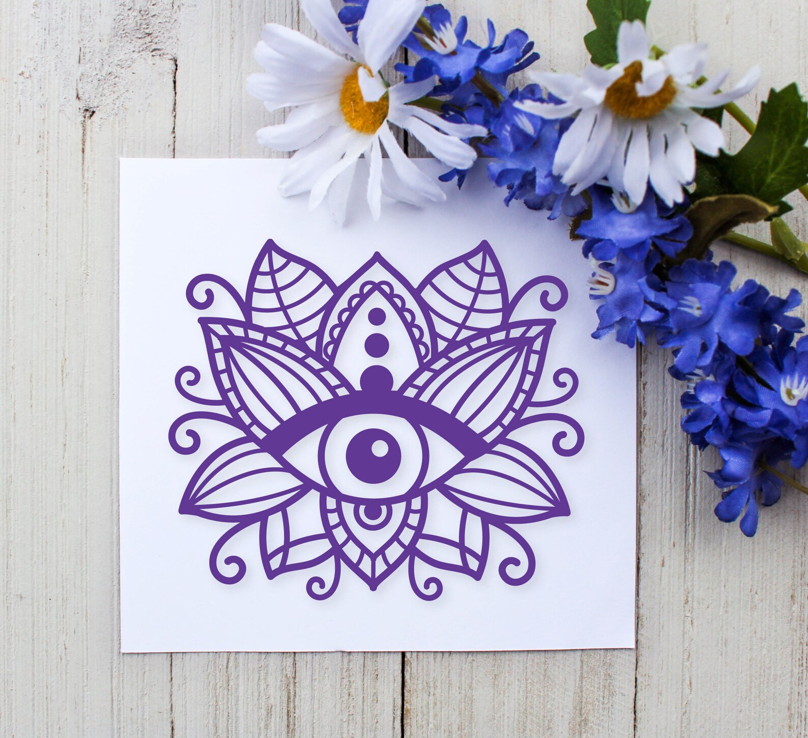 Lotus Flower Third Eye Decal | Lotus Flower Decal | Lotus Flower Car ...