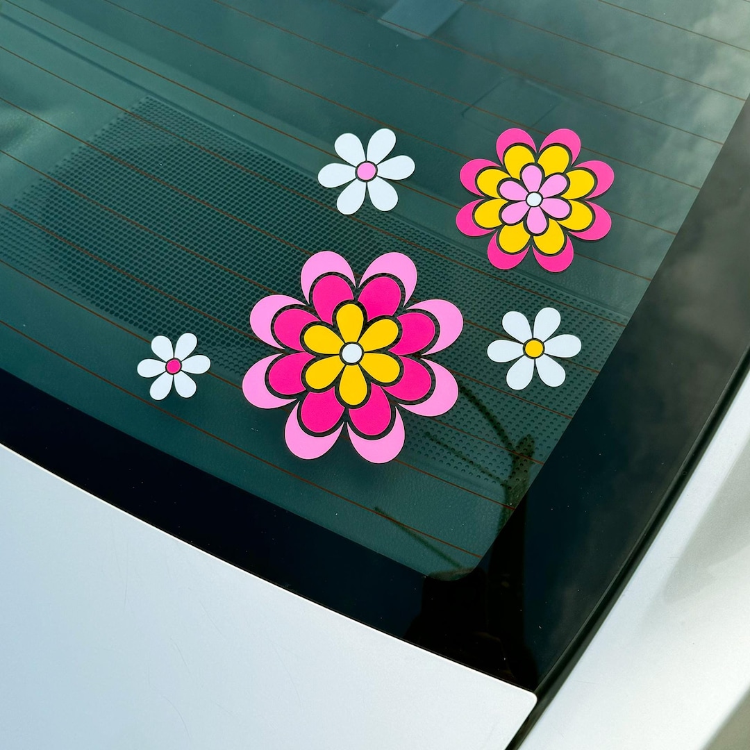 Retro Daisy Decal Set | Daisy Decal | Daisy Car Decal | Cute Car Decal ...