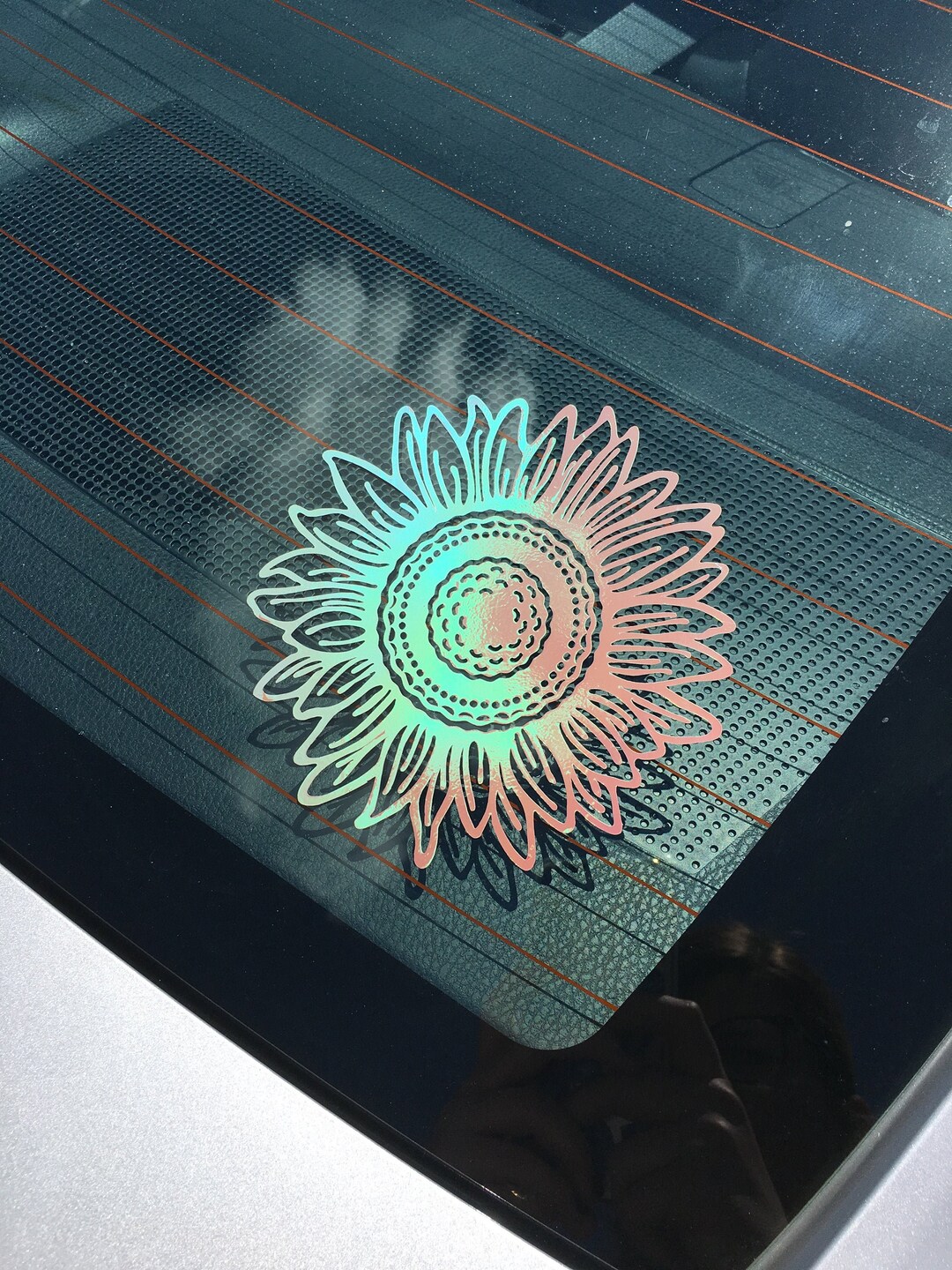 Sunflower Car Decal | Holographic Sunflower Decal | Sunflower Sticker ...