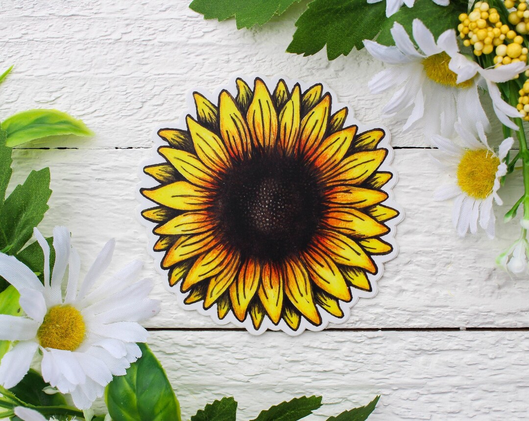 Sunflower Sticker | Sunflower Decal | Sunflower Gift | Sunflower Laptop ...