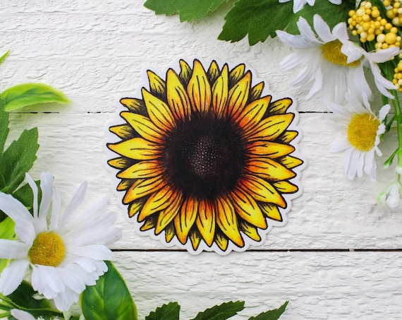 Sunflower Sticker Sunflower Decal Sunflower Gift - Etsy