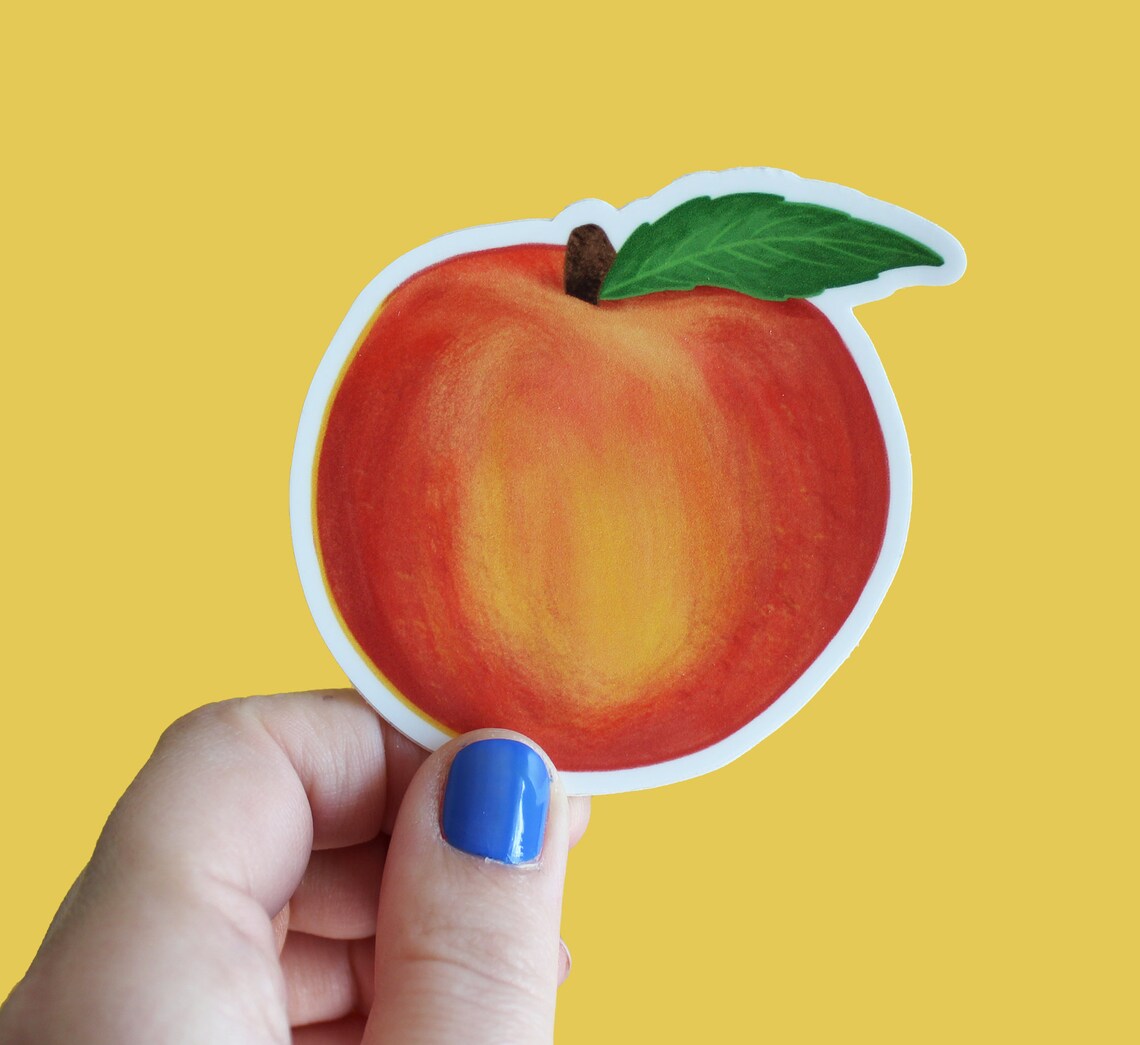 Peach Sticker Peach Decal Fruit Sticker Food Sticker - Etsy