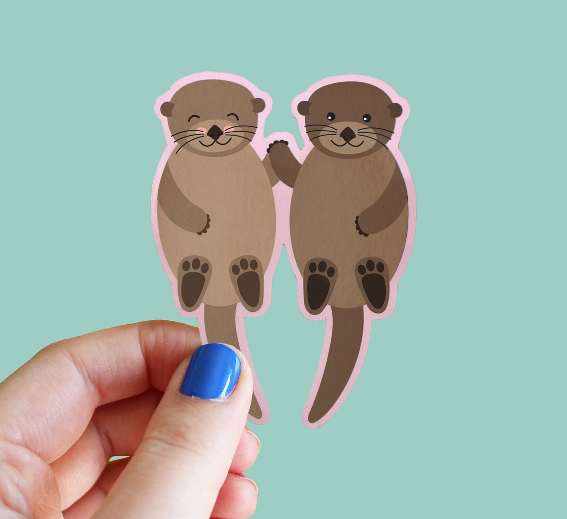 Otter Sticker Otters Sticker Otter Decal Sea Otter - Etsy