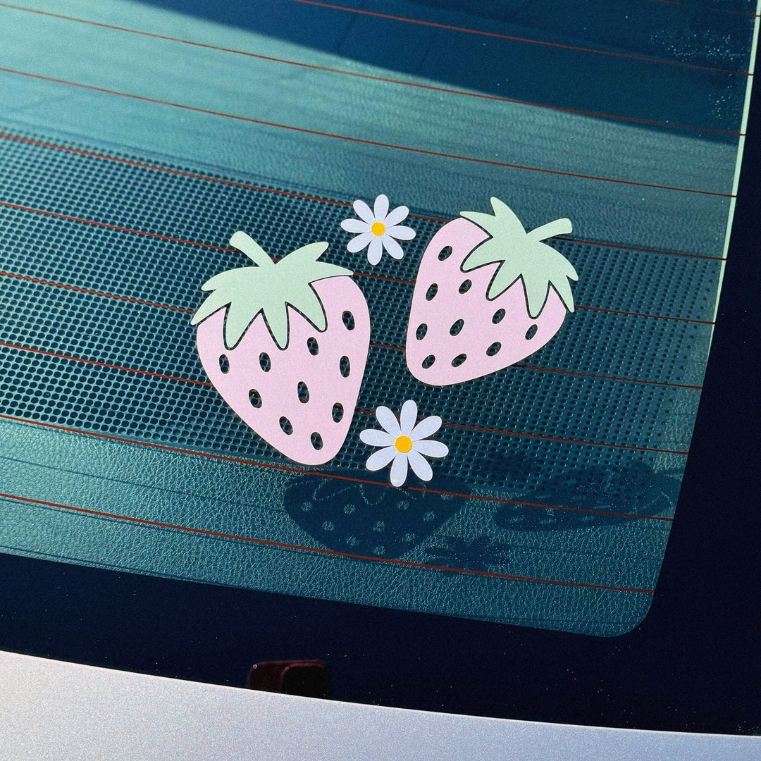 Strawberry Vinyl Decal | Strawberry Car Decal | Strawberry Daisy Decal ...