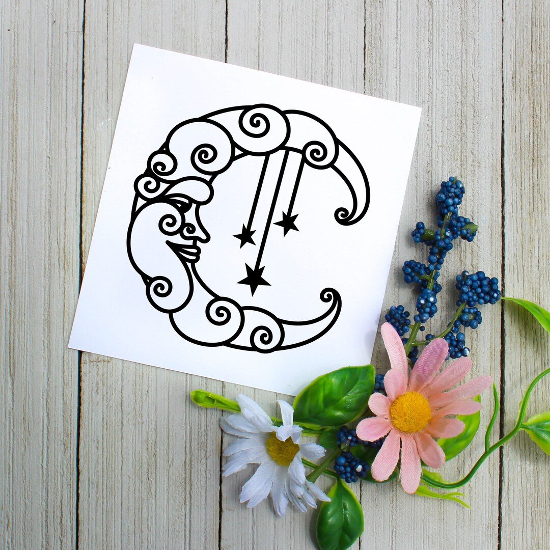 Crescent Moon Vinyl Decal | Crescent Moon Sticker | Moon Sticker | Moon ...