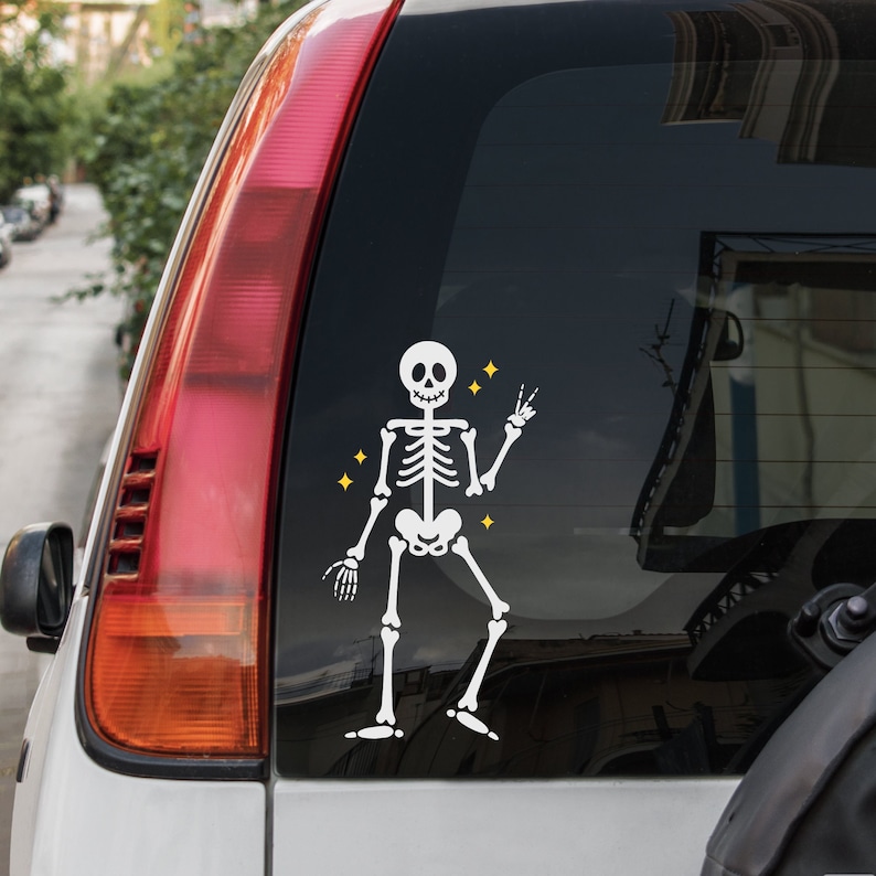 Skeleton Car Decal Skeleton Peace Sign Vinyl Decal - Etsy