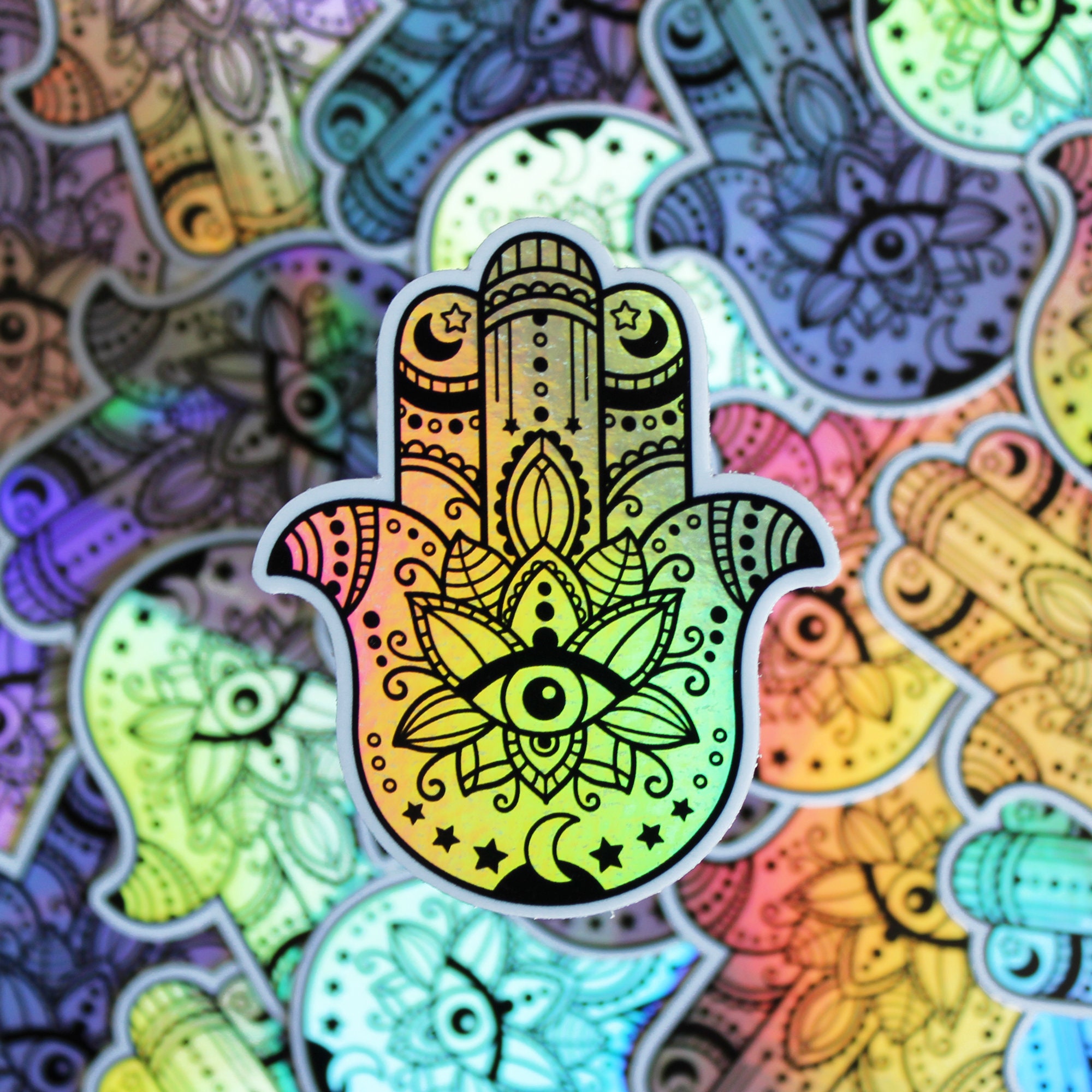 Holographic Hamsa Sticker Hamsa Sticker Hamsa Decal - Etsy