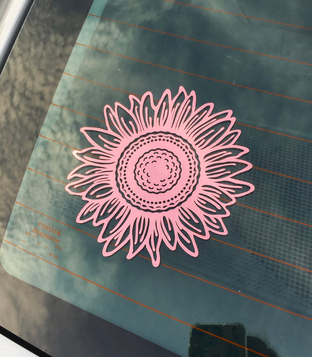 Rose Gold Sunflower Vinyl Decal | Sunflower Decal | Sunflower Sticker ...