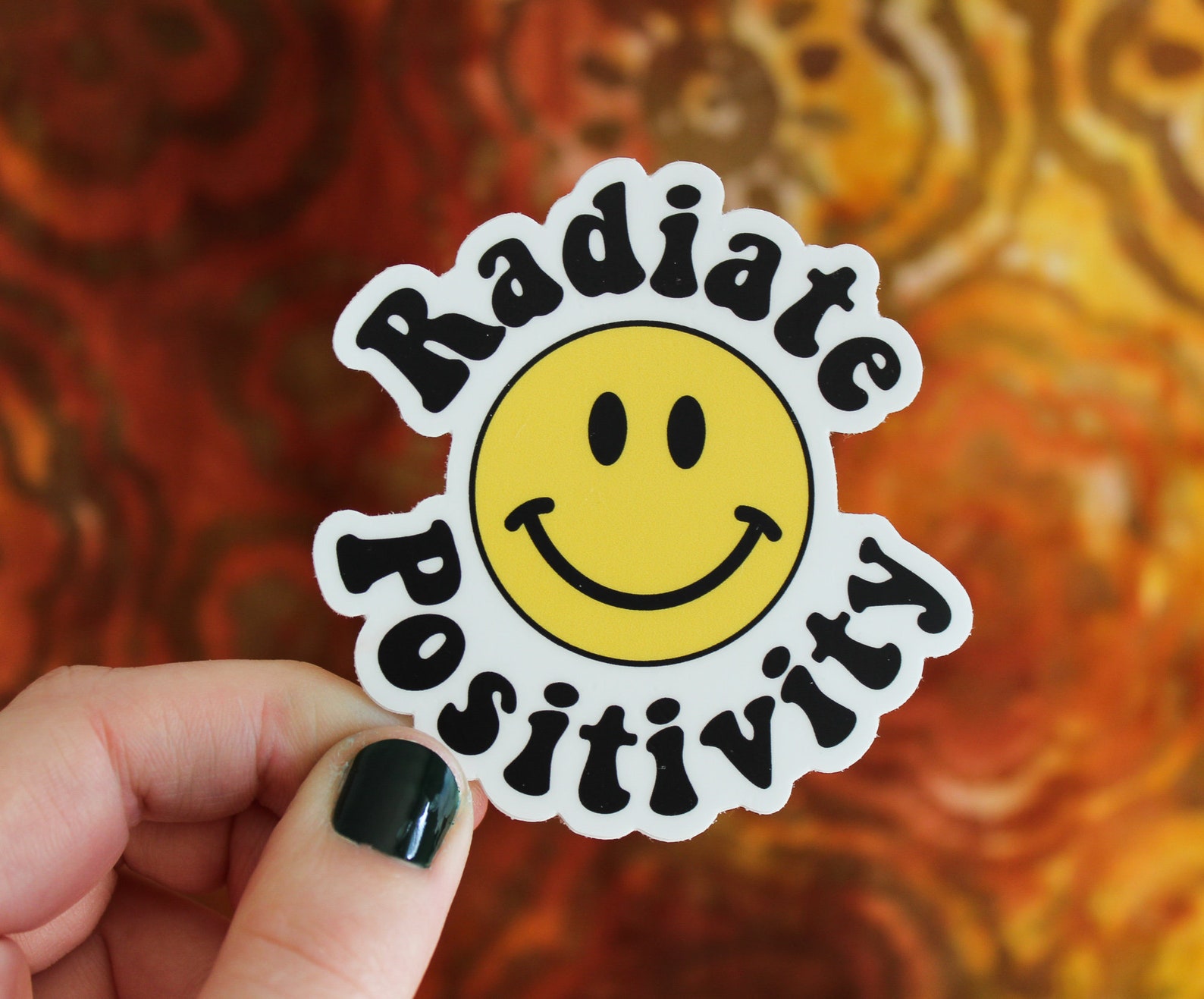 Radiate Positivity Sticker Good Vibes Sticker Smiling Face - Etsy