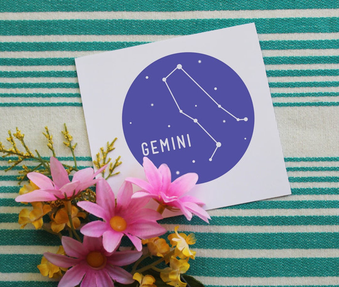 Gemini Vinyl Decal Zodiac Sign Decal Astrological Sign - Etsy