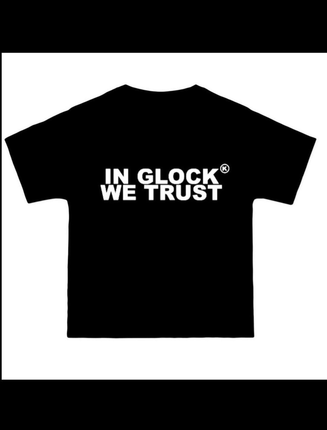 In Glock We Trust Logo Heavyweight Black Tee Shortsleeve Black Red or ...