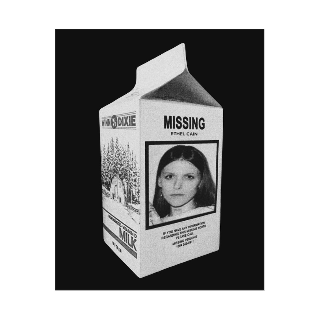 Ethel Cain Milk Carton Missing Logo Photo Preachers Daughter Black ...