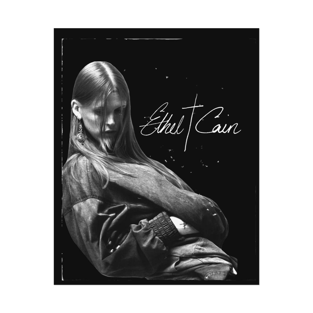 Ethel Cain Model Potrait Cross Logo Photo Preachers Daughter Black ...