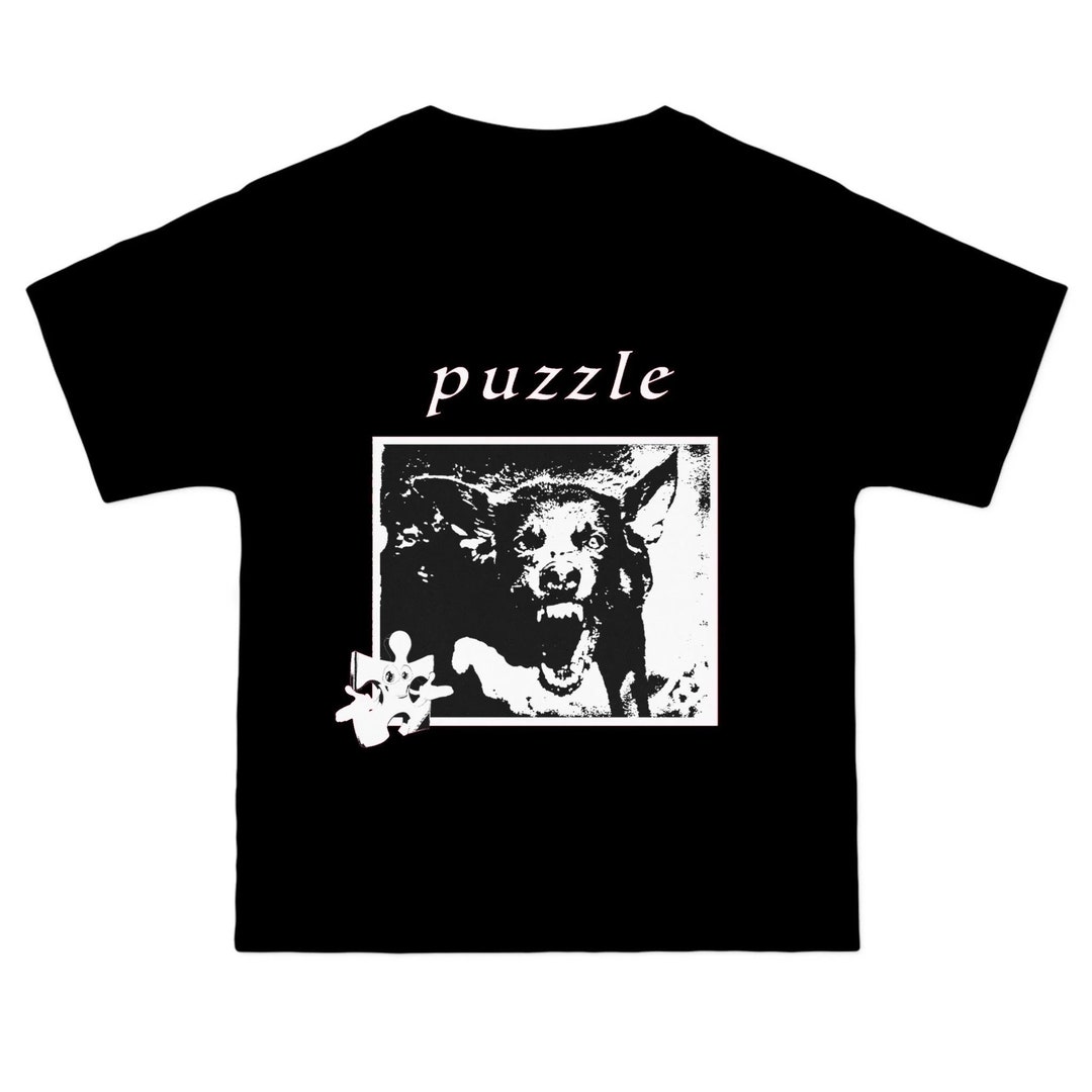 Puzzle Dog the Garden Black Heavyweight Tee Wyatt Fletcher Shears Band ...