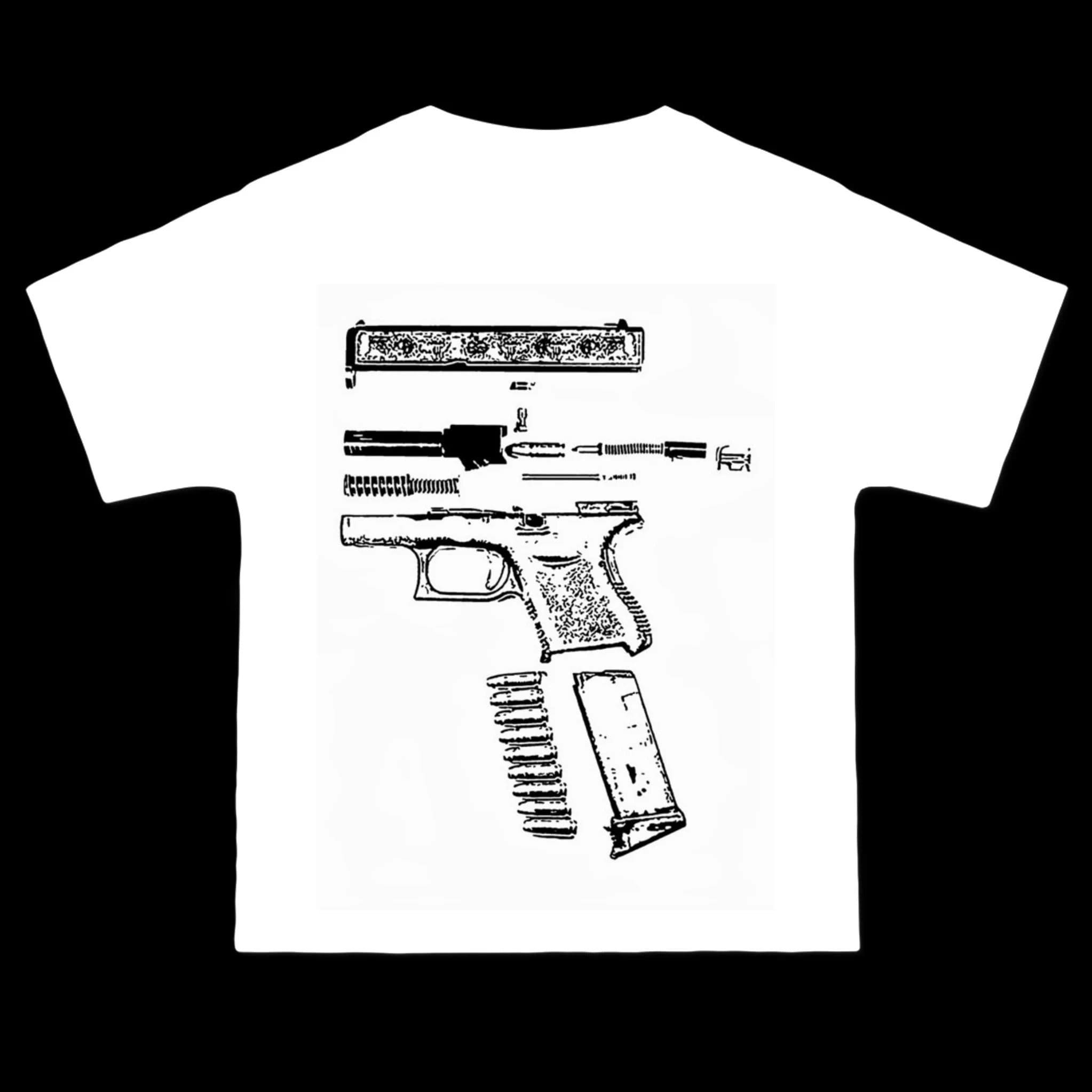 In Glock We Trust Logo Heavyweight Black Tee Shortsleeve Black Red or ...