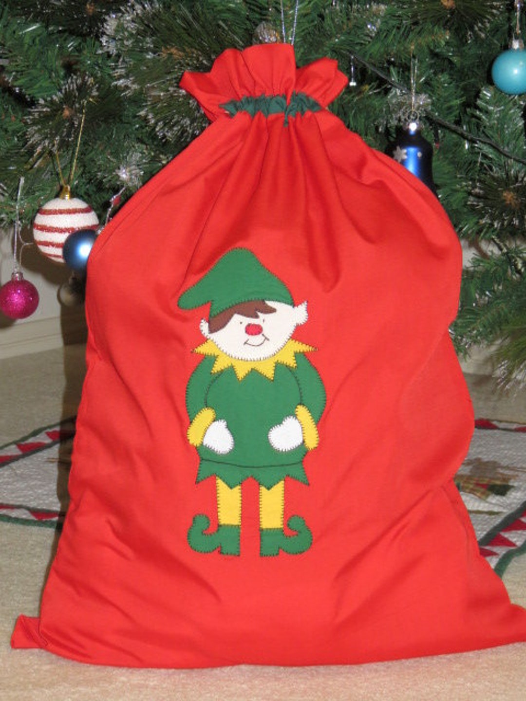 Christmas/santa Sack ELF DESIGN - Etsy