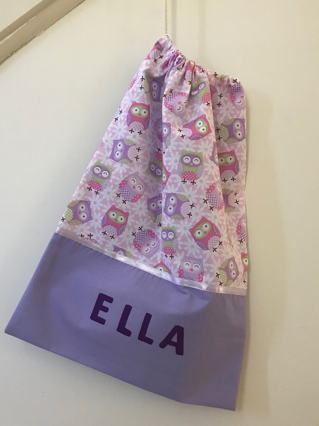 Personalised Drawstring Library Bags / All Purpose Bags - Owls - Etsy
