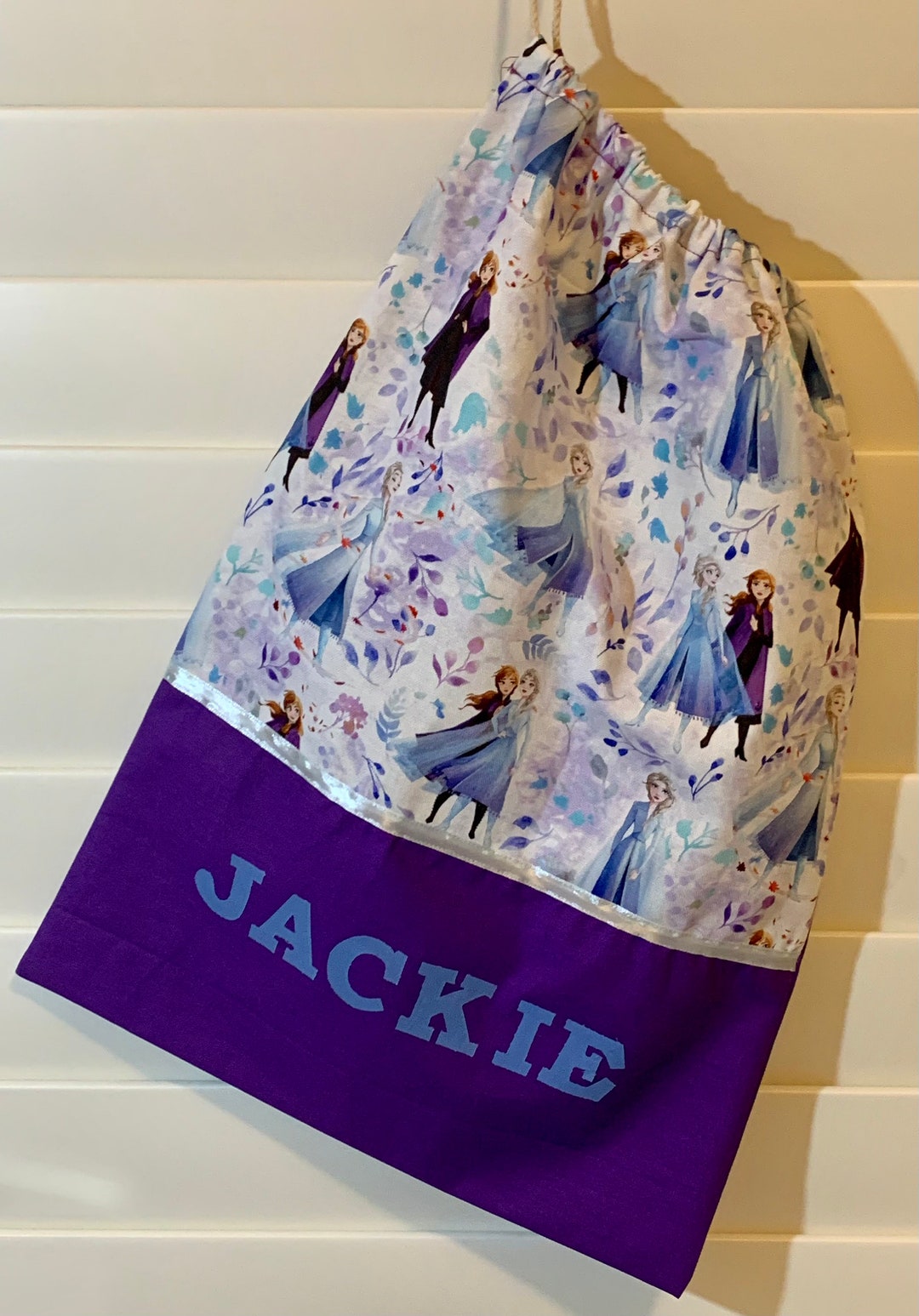 Personalised Library Bag/book Bag / Drawstring Bag Frozen - Etsy