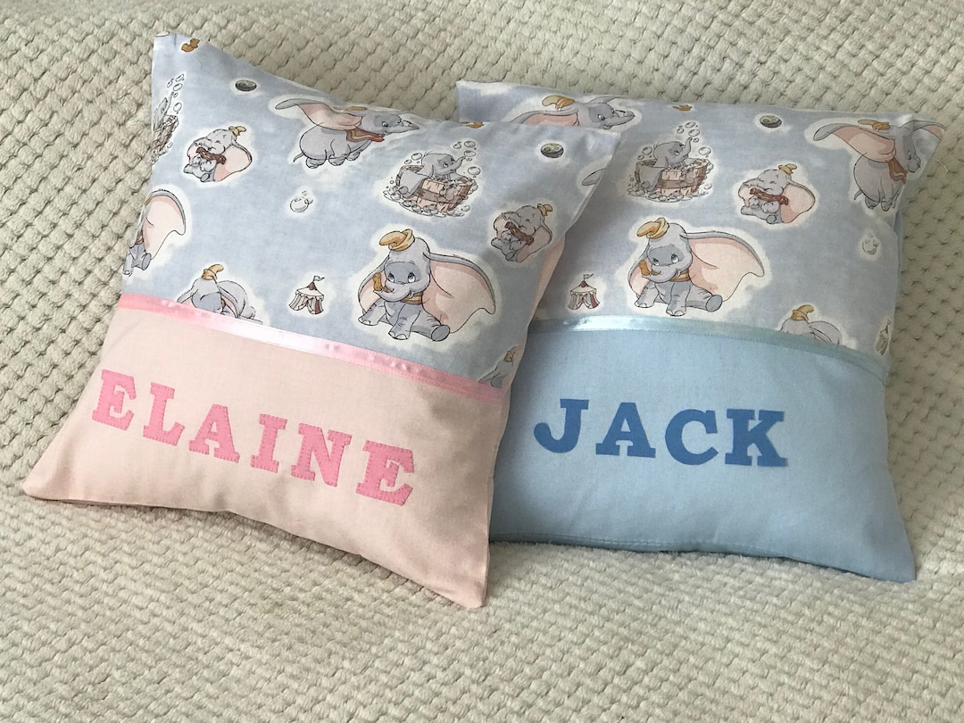 Children's Personalised Character Cushion Cover Dumbo - Etsy