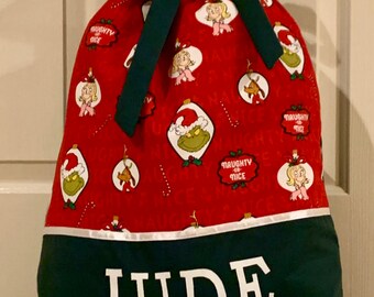 Grinch Santa Sack - Etsy