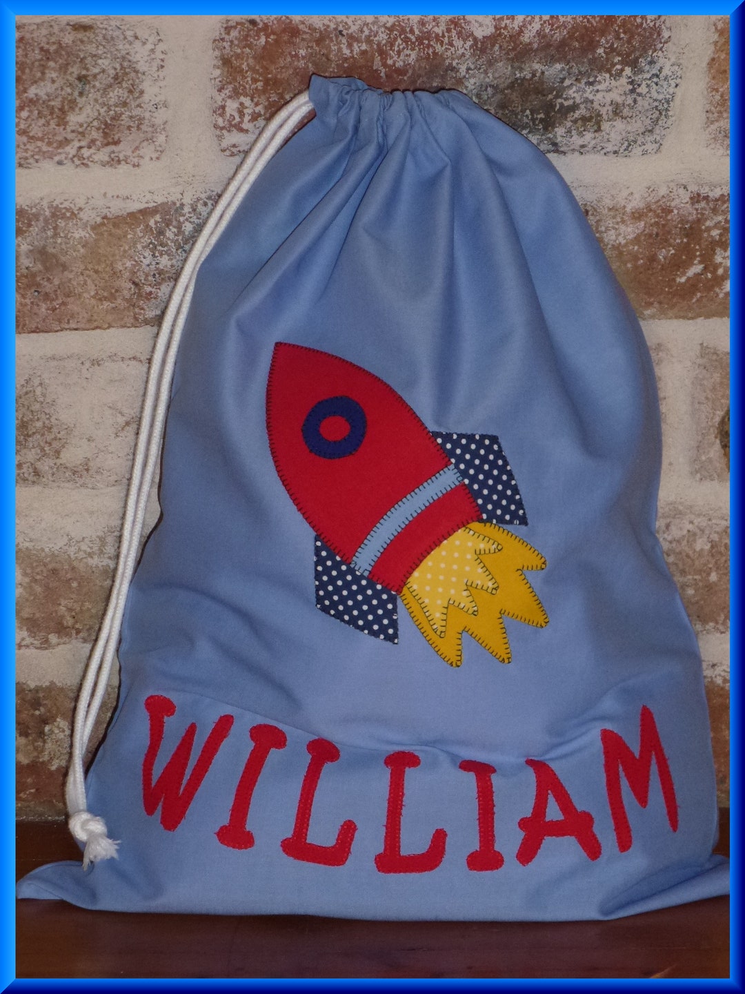 Children's Personalised Library Bag / Book Bags Rocket - Etsy