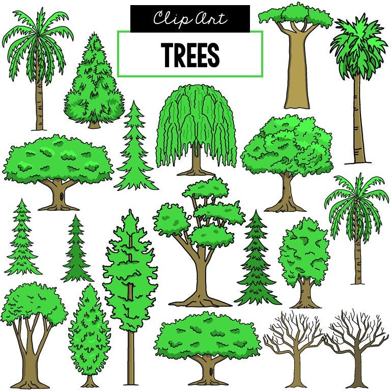 Trees Digital Clip Art - Etsy