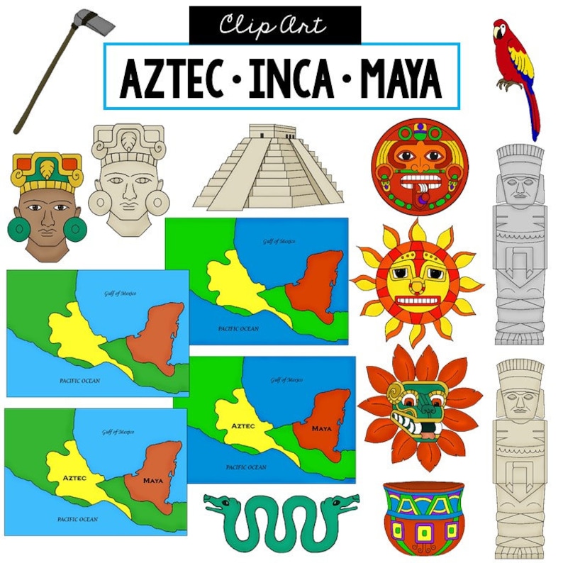 Aztec Inca and Maya Digital Clip Art Images - Etsy