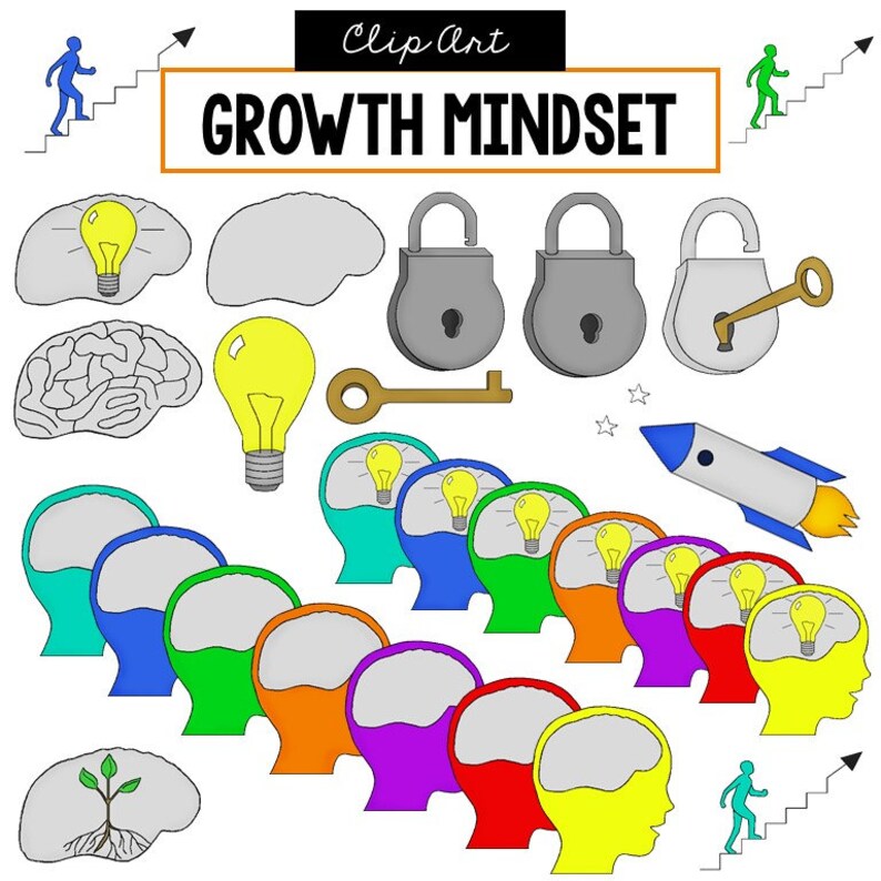 Growth Mindset Digital Clip Art - Etsy
