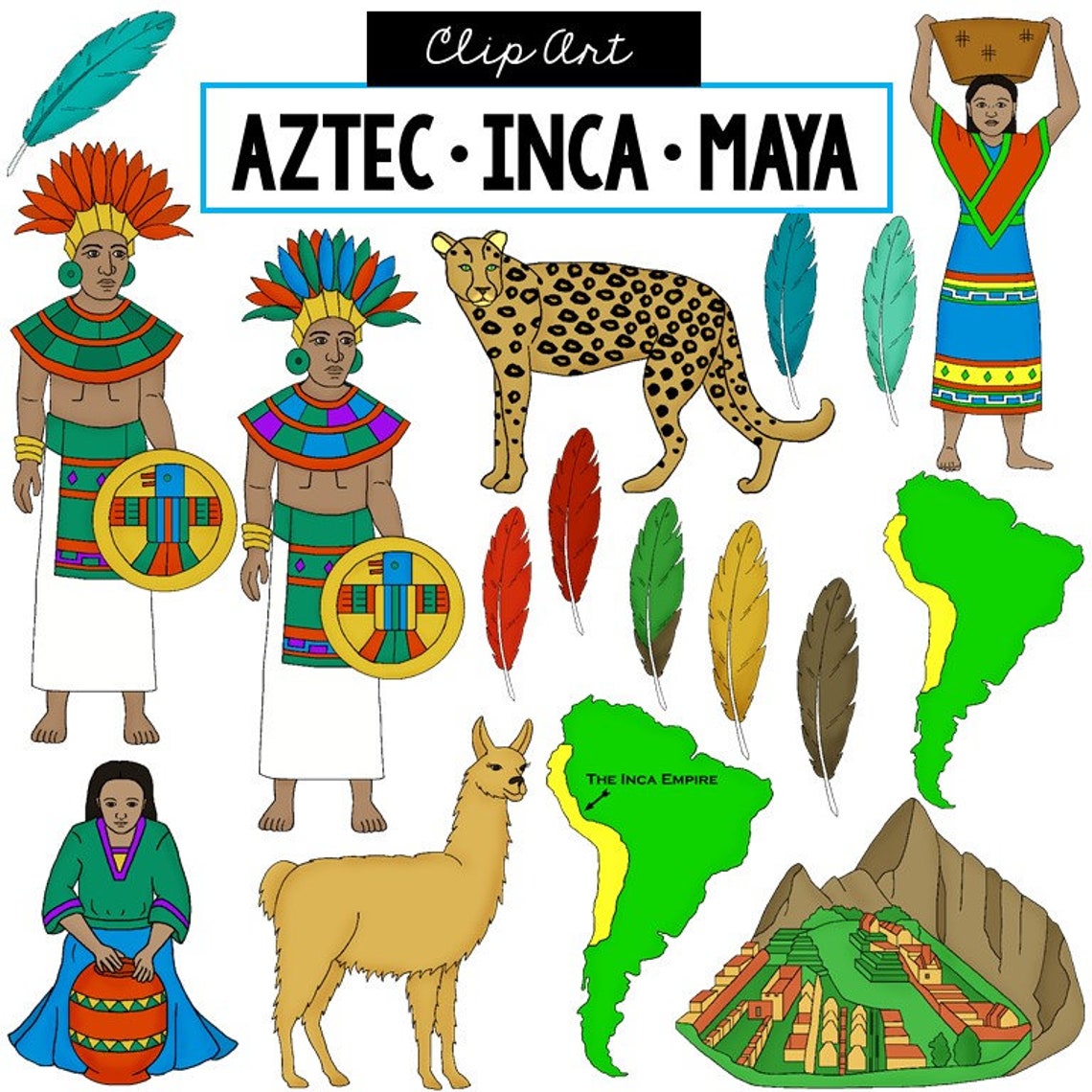Aztec Inca and Maya Digital Clip Art Images - Etsy