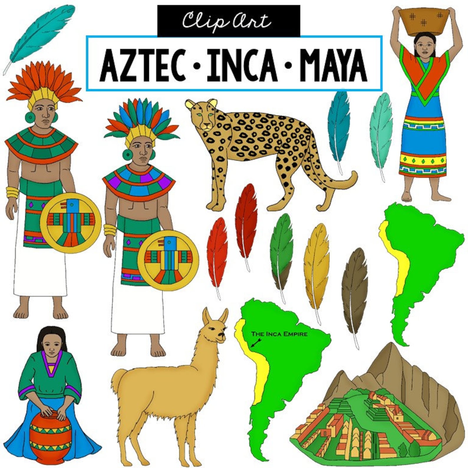 Aztec Inca and Maya Digital Clip Art Images - Etsy