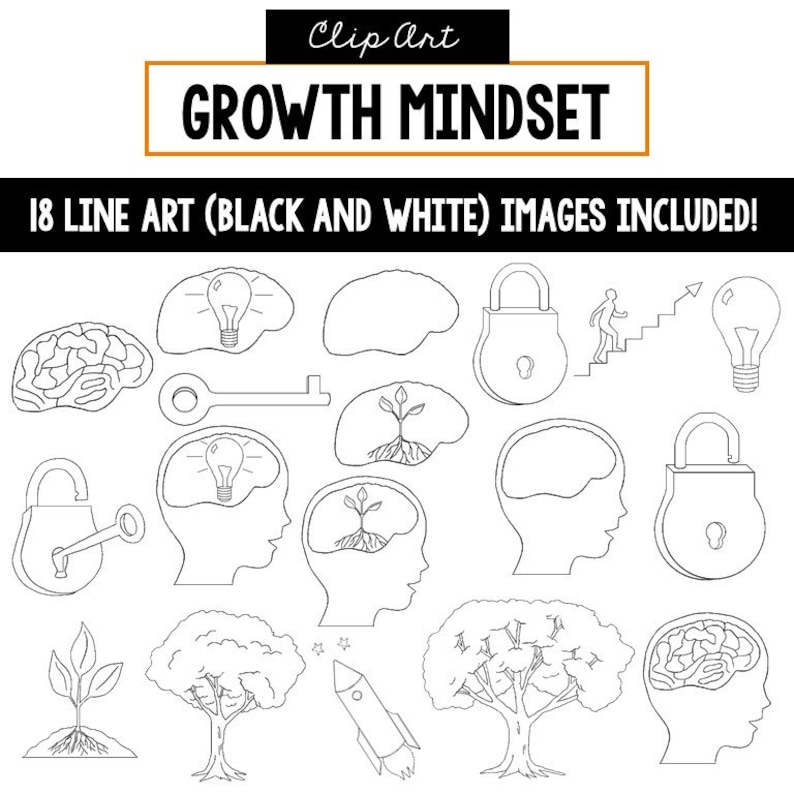 Growth Mindset Digital Clip Art - Etsy
