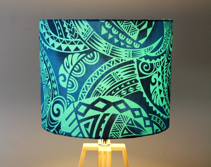 Ocean Blue Samoan Lamp Shade - Inspired by Disney's Moana - Heart of Te ...