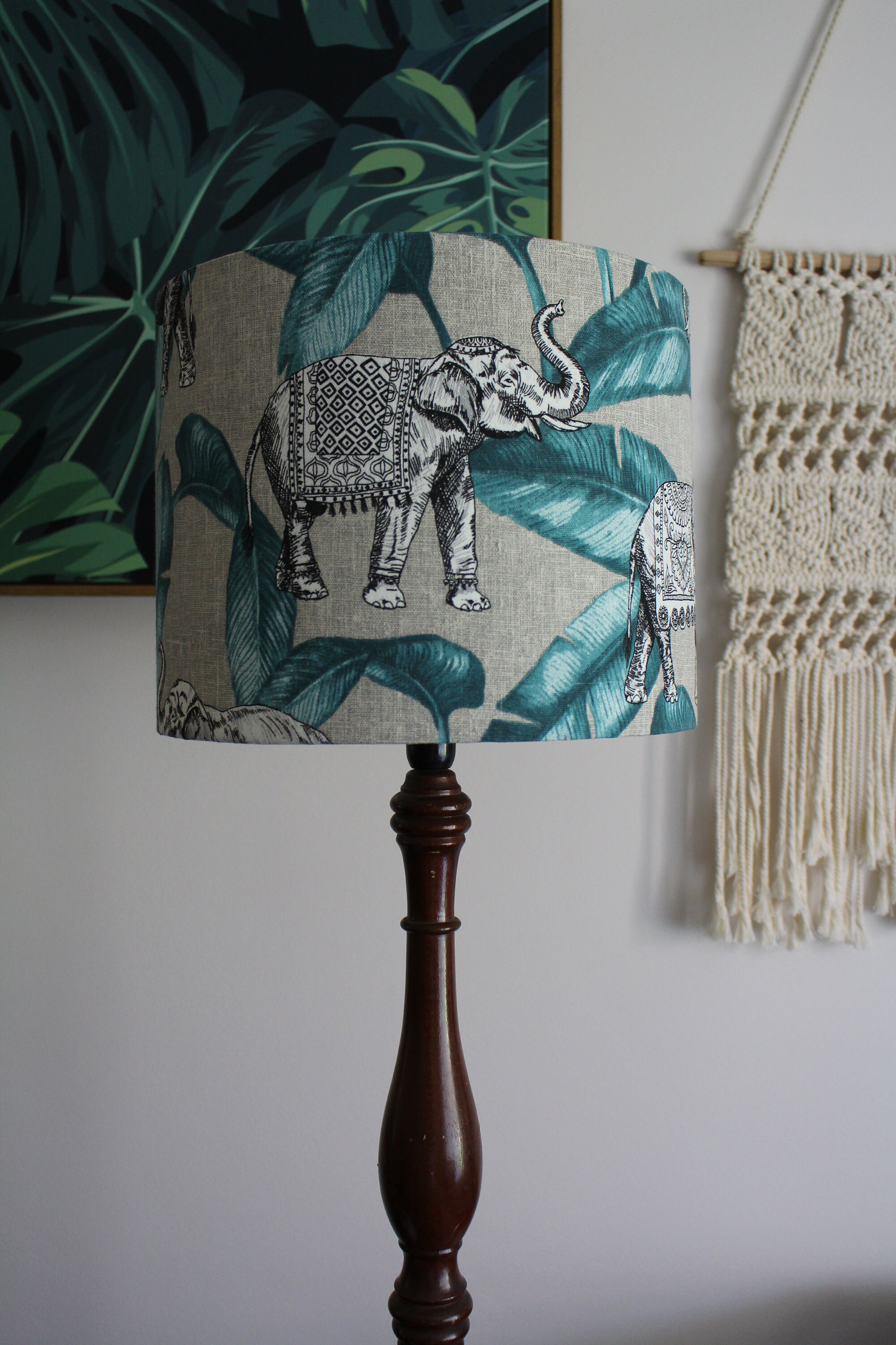 Elephant and Banana Leaf Lamp Shade - Holiday/vacation Home Decor ...