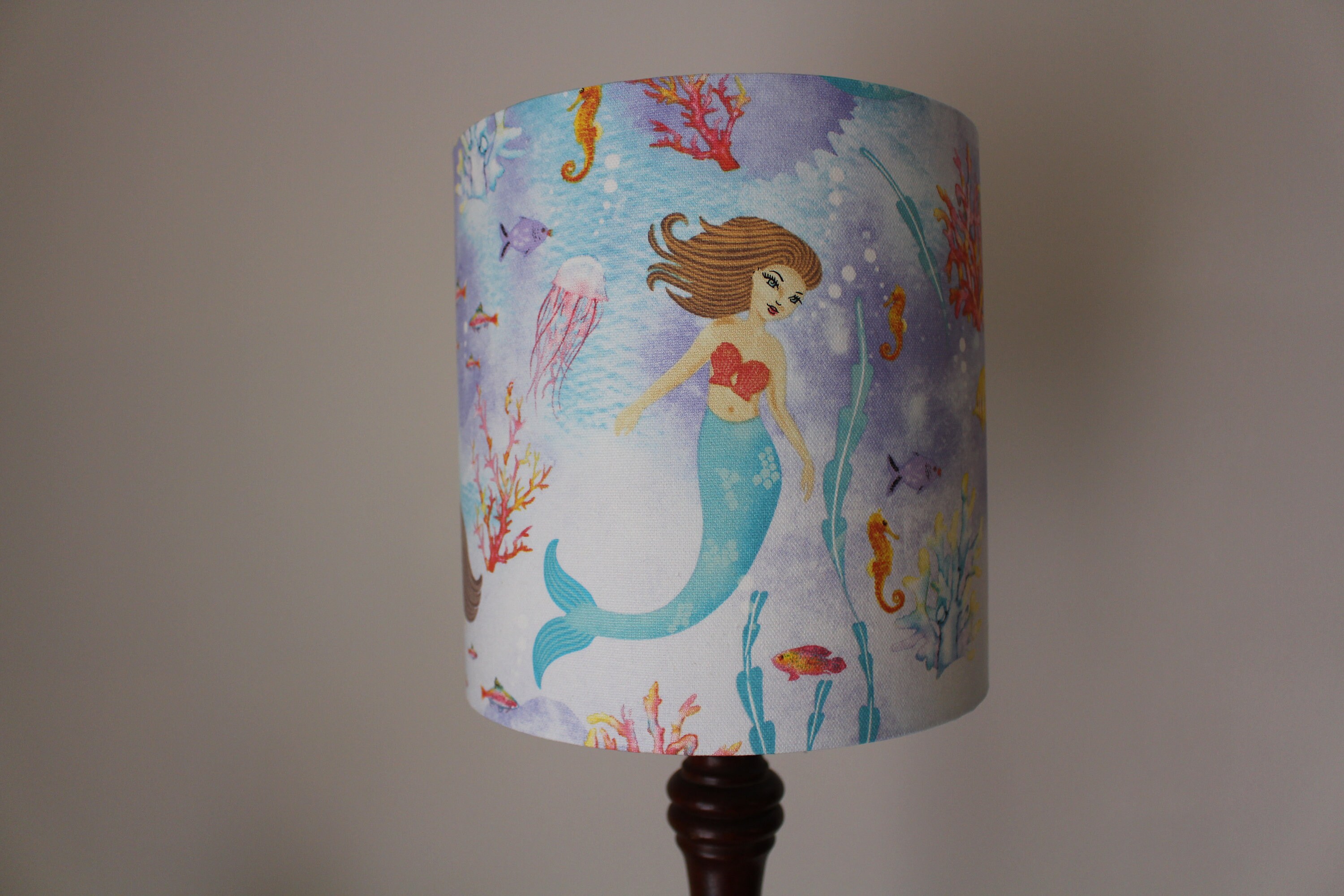 Large Mermaid Coastal Lampshade Girl's Bedroom Decor | Etsy