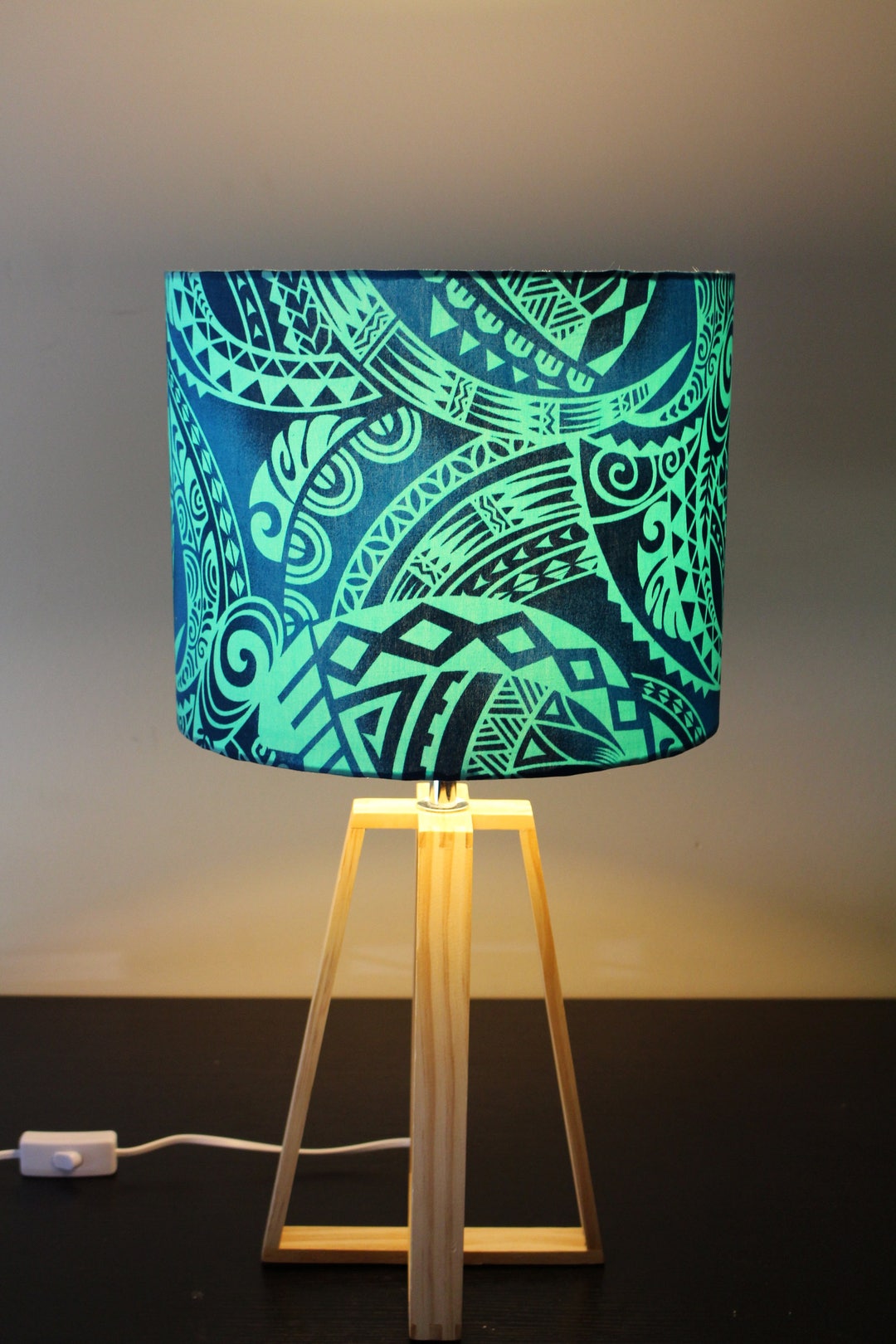 Ocean Blue Samoan Lamp Shade - Inspired by Disney's Moana - Heart of Te ...