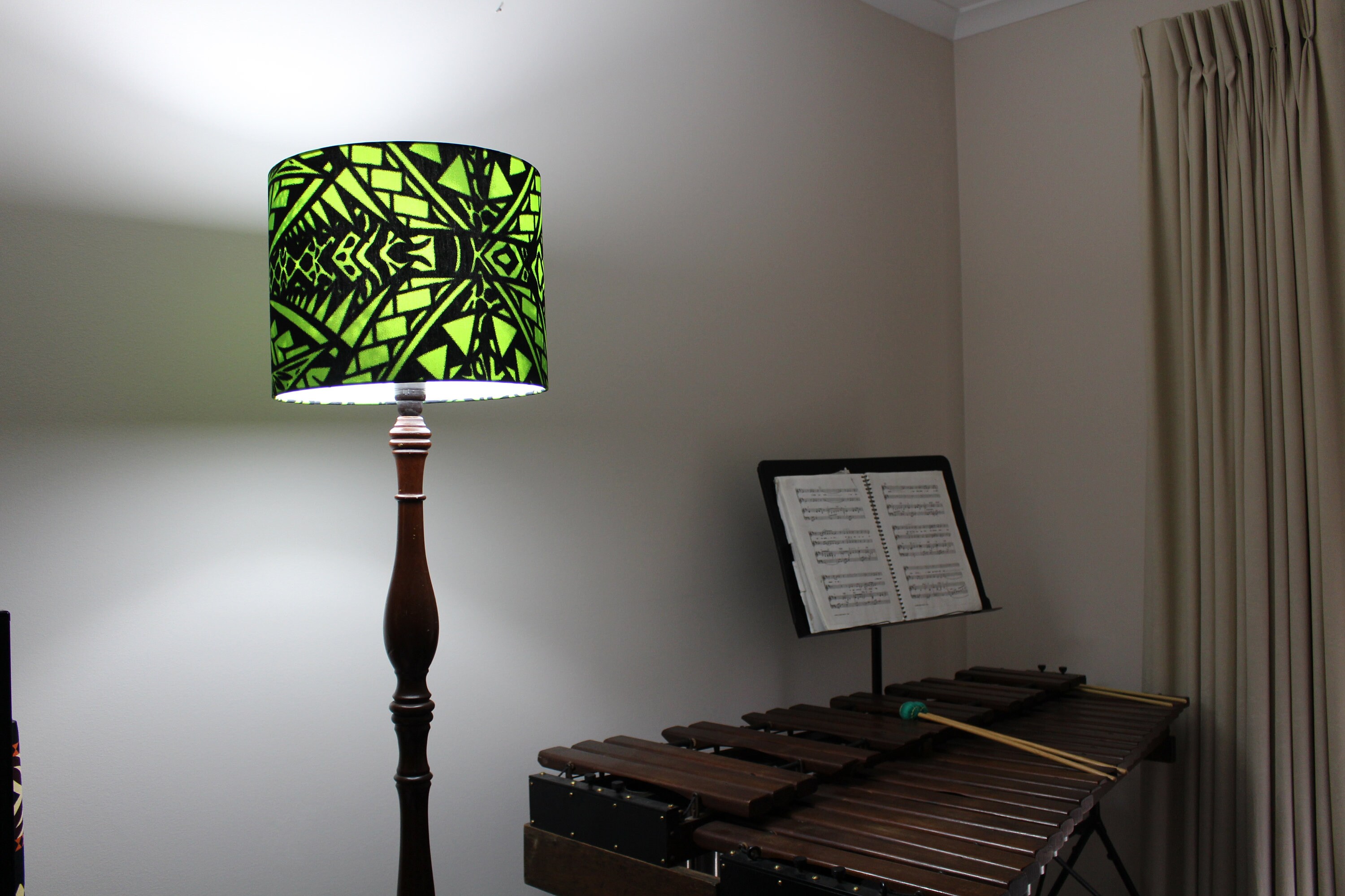 Earthy Green and Black Samoan Lamp Shade Polynesian | Etsy Australia