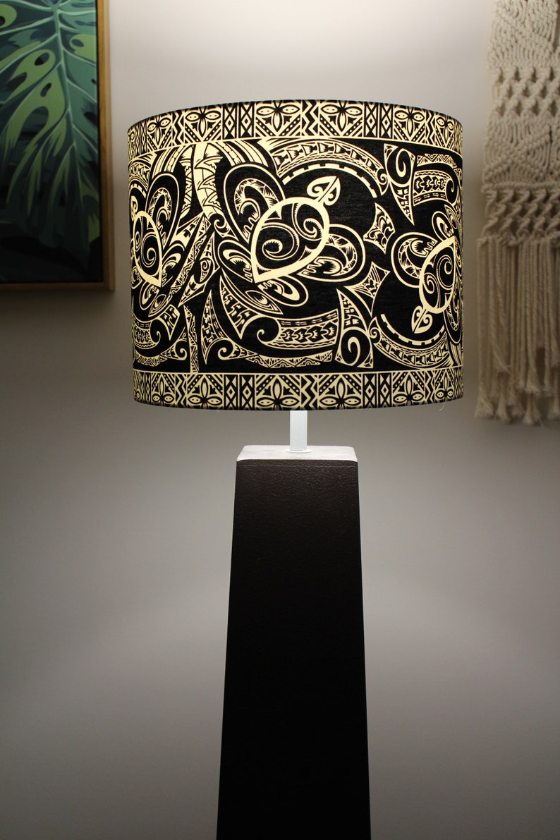 Turtle Honu Samoan Table Lamp - Tropical, Tribal Tiki Lamp - Polynesian ...