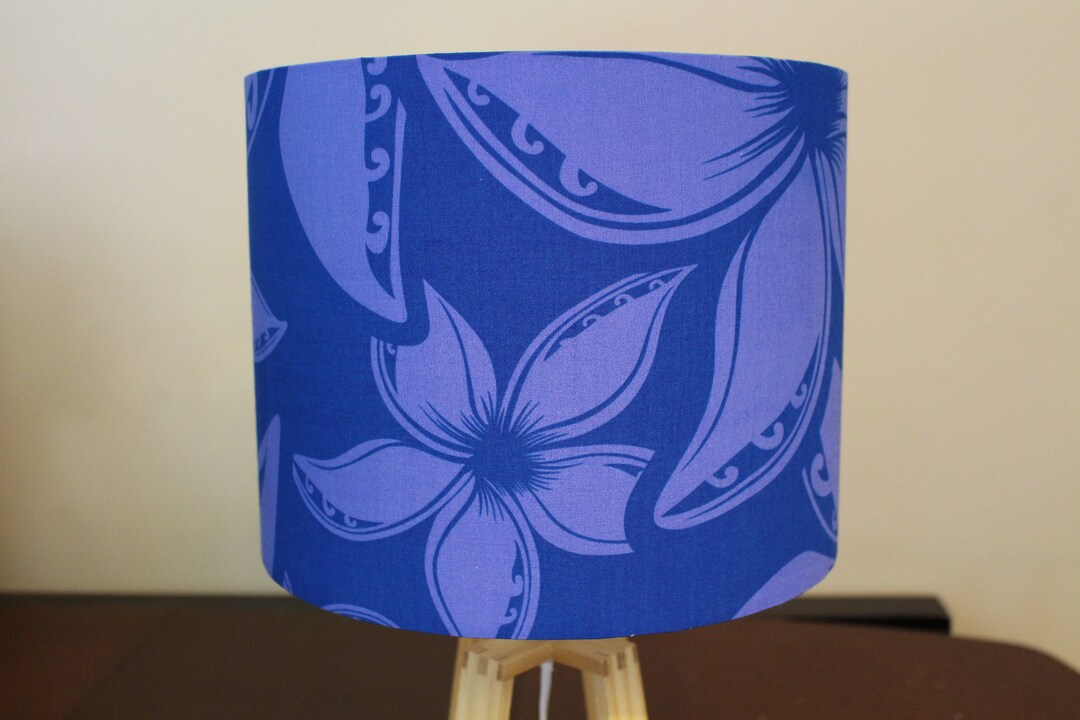 Blue Samoan Flower Lamp Shade- Tropical, Coastal, Nautical, Seaside ...