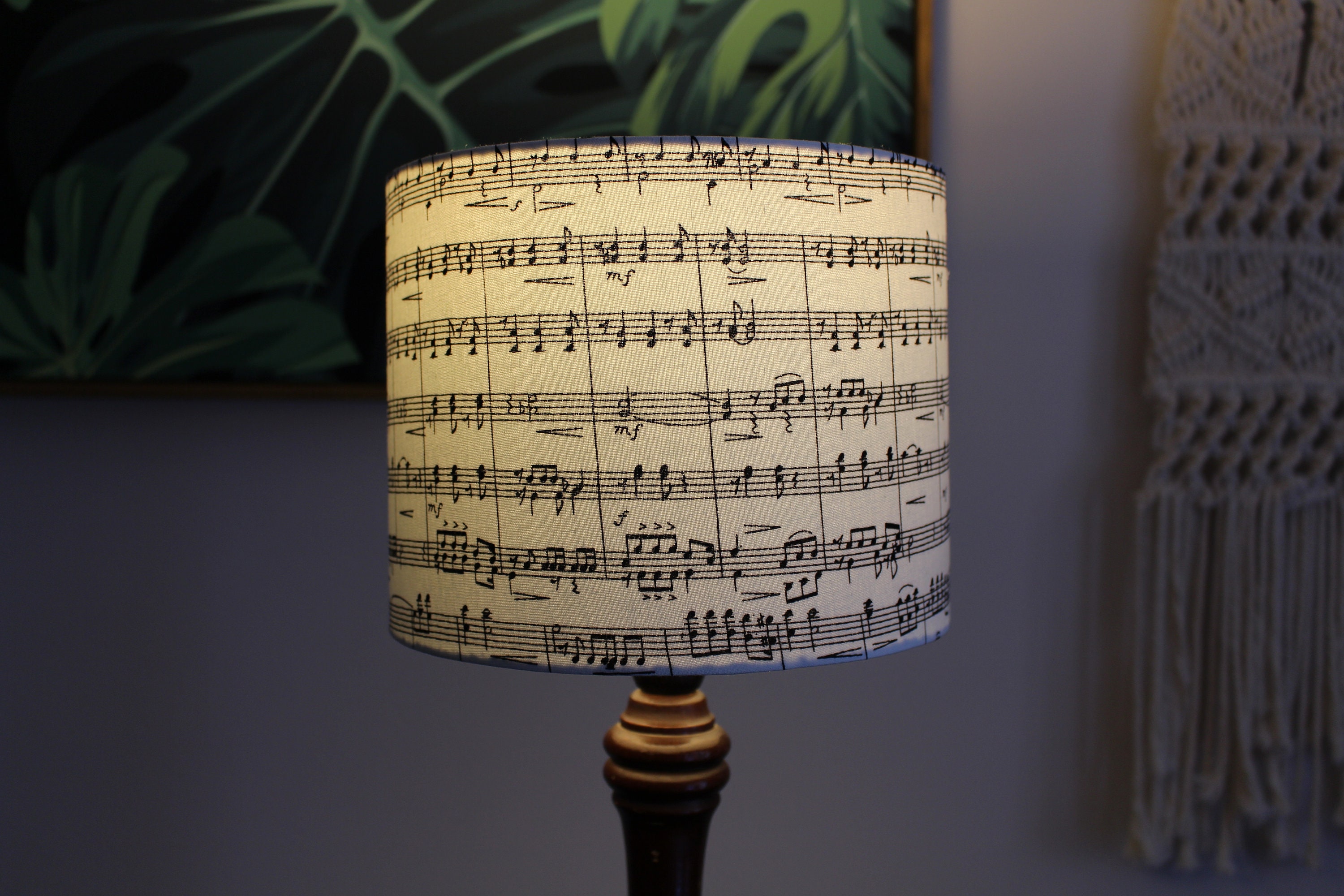 Musical Notes Music Manuscript Lampshade Black Notes on | Etsy