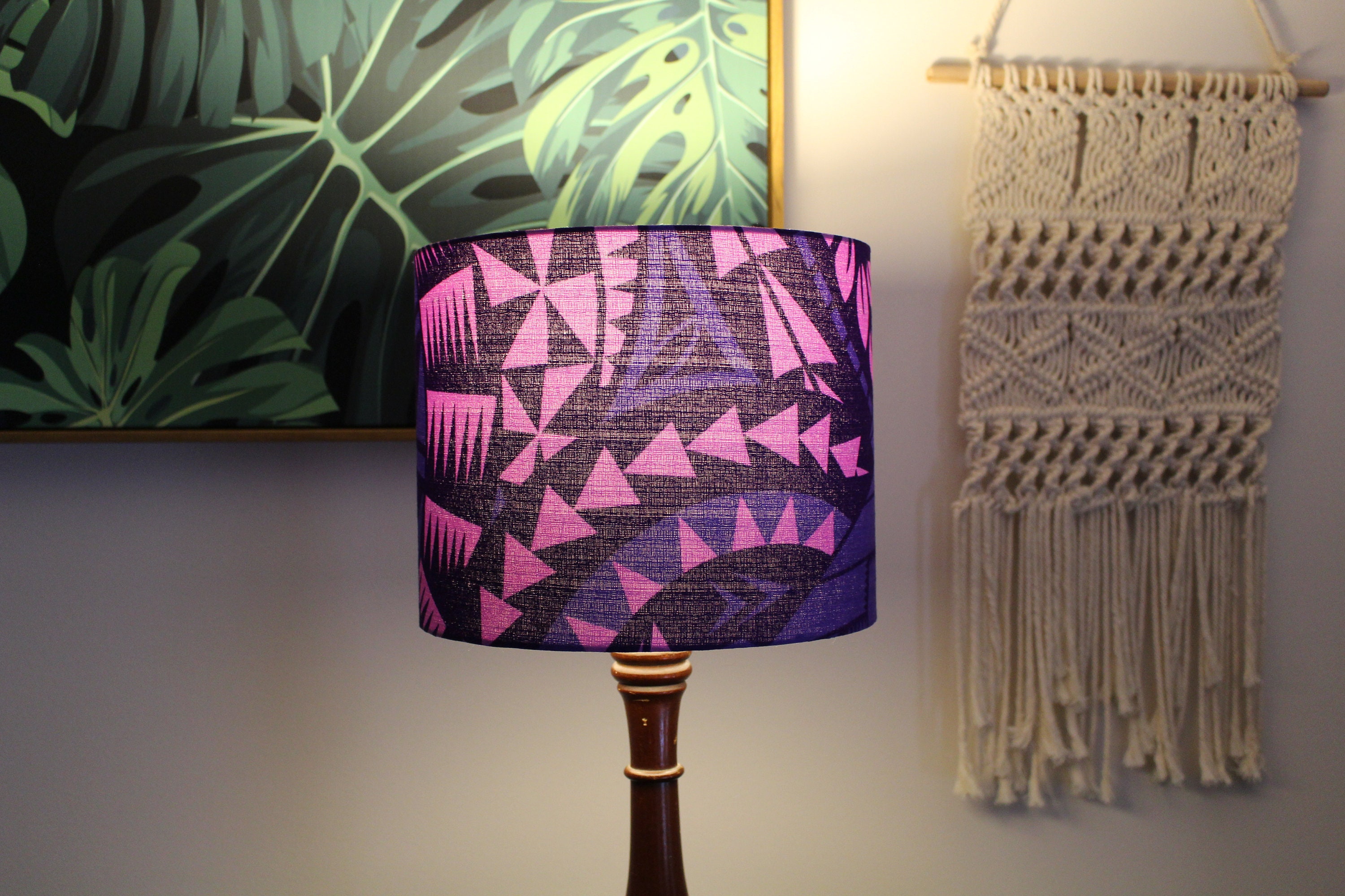 Purple Samoan Lamp Shade Polynesian Decor Nursery Room | Etsy